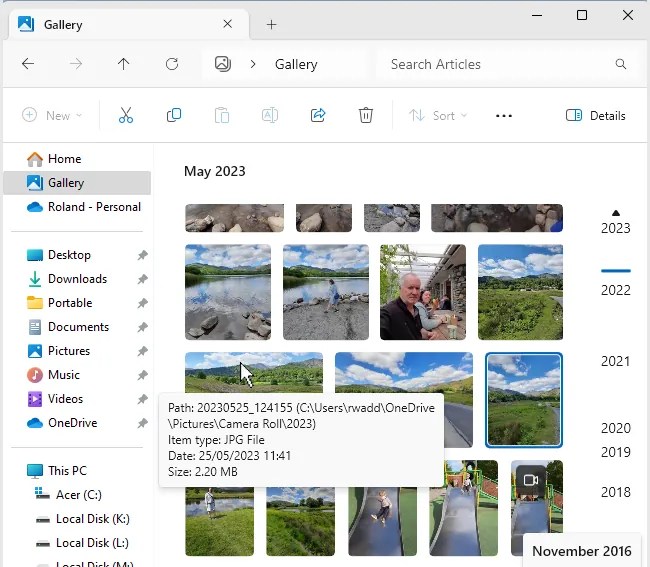 Browse your photos with Gallery in Windows File Explorer – RAWinfopages