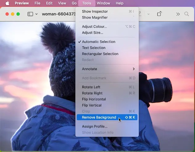 Remove the background from photos in Finder on the Mac – RAWinfopages